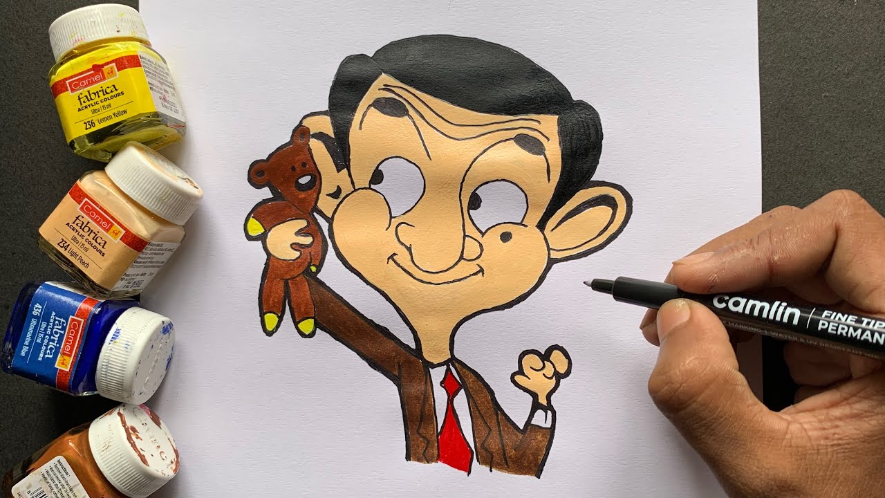 MR. Bean drawing || how to draw Mr. Bean drawing tutorial - YouTube