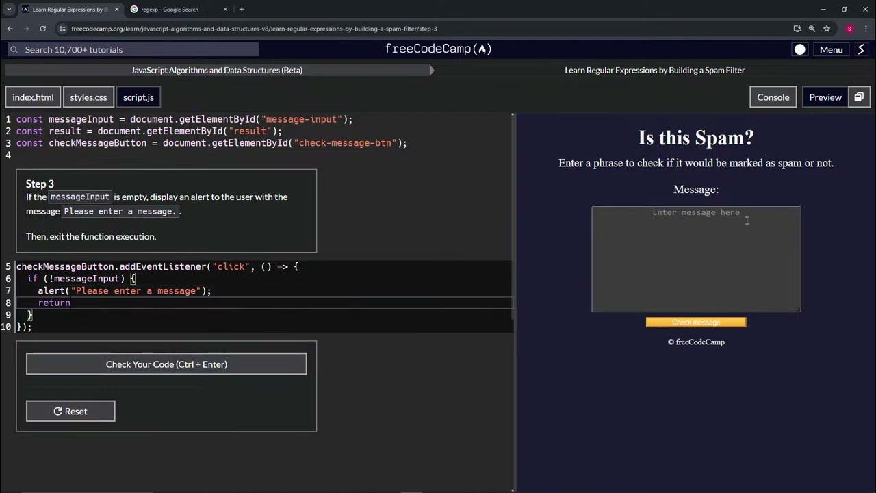 Learn Regular Expressions By Building A Spam Filter Freecodecamp Building Stamina Maybe
