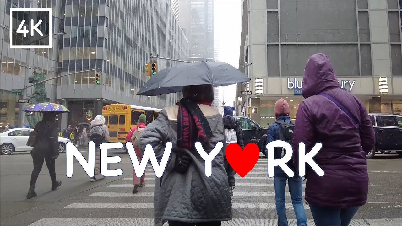 [Full Version] New York City, Midtown Manhattan Snow Day Walk Tour ...