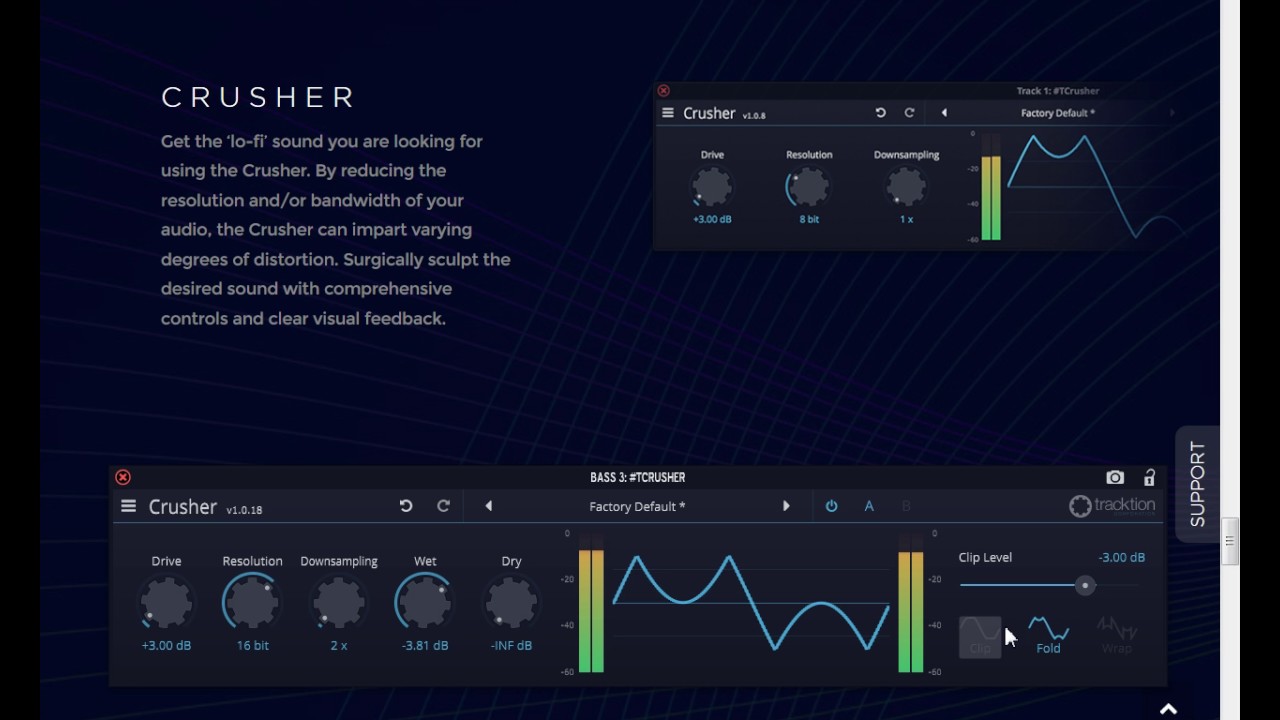 Tracktion Daw Essentials TCrusher - YouTube