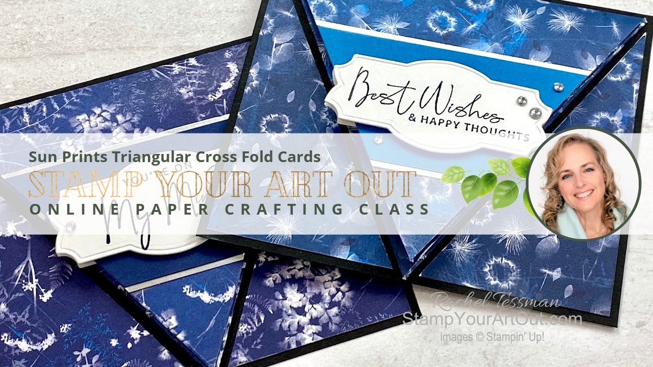 Sun Prints Triangular Cross Fold Cards - YouTube