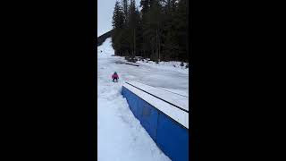 Kid on skiis attempts to jump box and slides in scorpion position – KGH ...