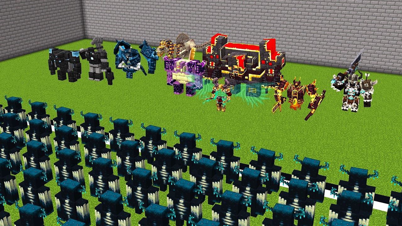 All Bosses vs Warden Army. Minecraft Mob Battle - YouTube