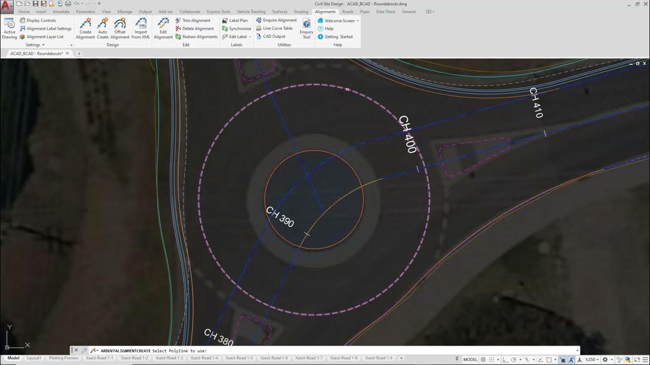 Roundabout Tool | Creating Alignments and Template - YouTube