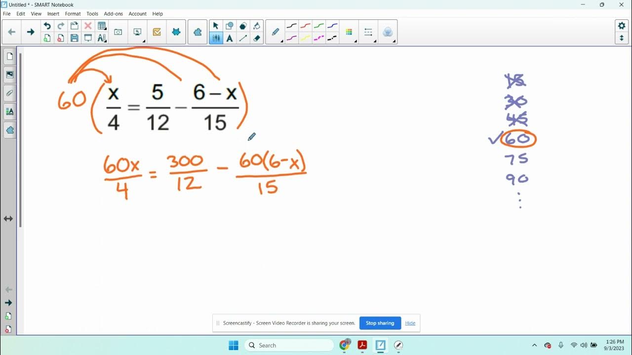 MAT100: Chapter 1 - Solving Linear Equations with Fractions - YouTube