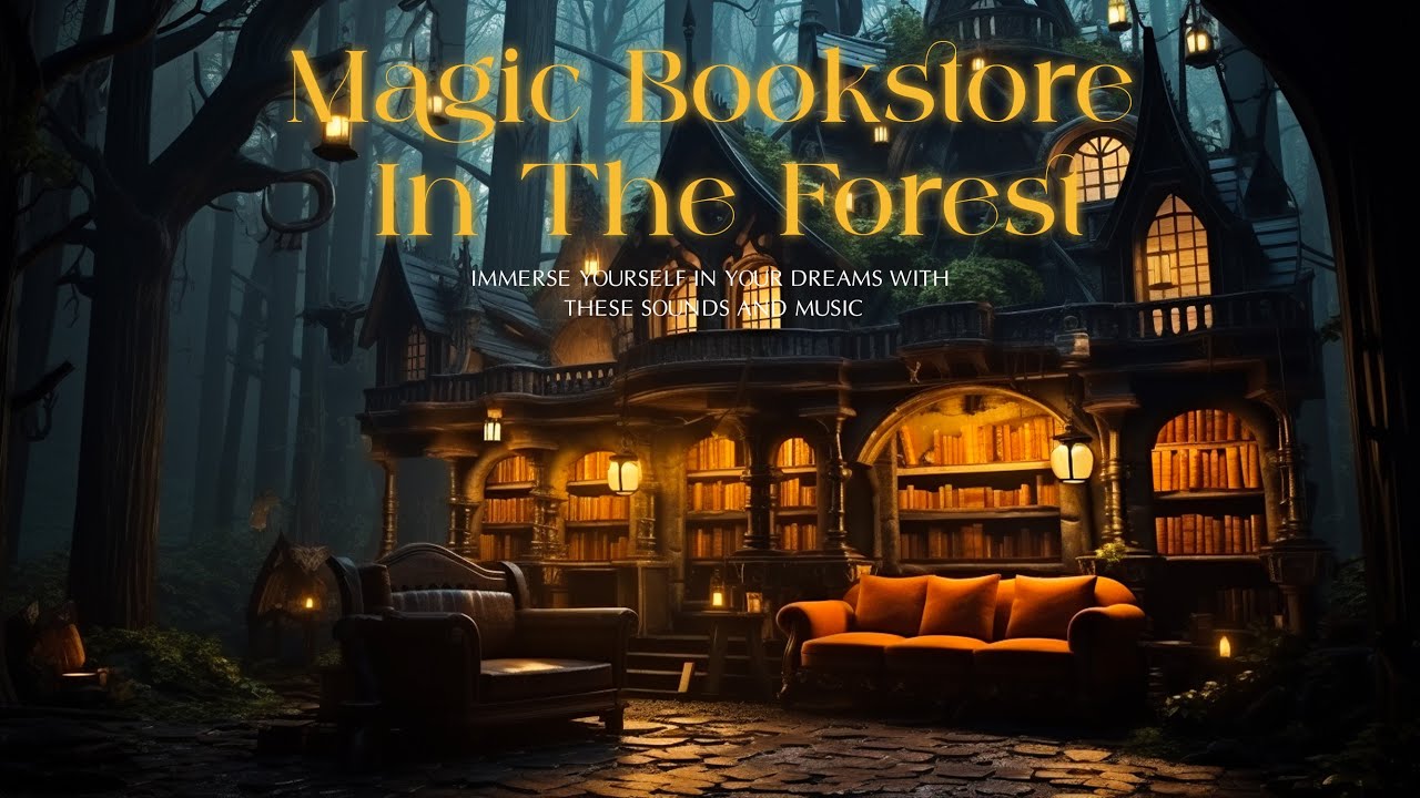 Magic Bookstore in the Forest, Rainy Ambience 🌿 Chill and Relax Music ...