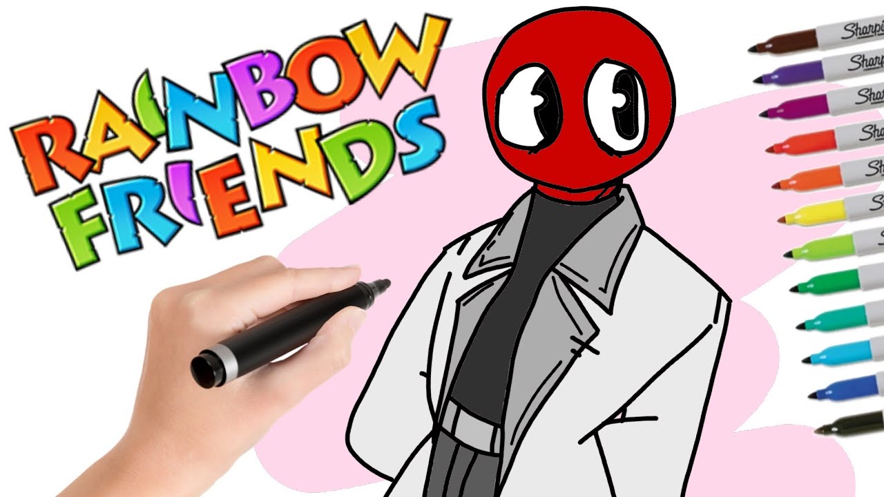 How to draw RED easy step by step | RAINBOW FRIENDS drawings | ROBOLOX ...