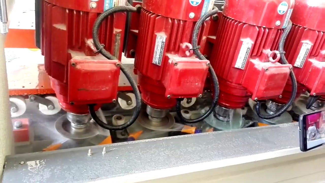 Multi head Stone Edge Profiling Machine - YouTube