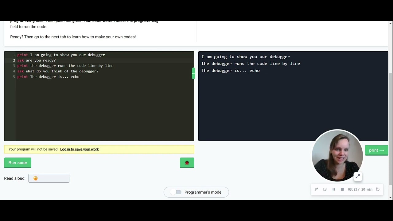 Debugging your code in Hedy - YouTube