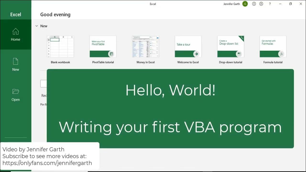 Hello, World! - Introduction to VBA - YouTube
