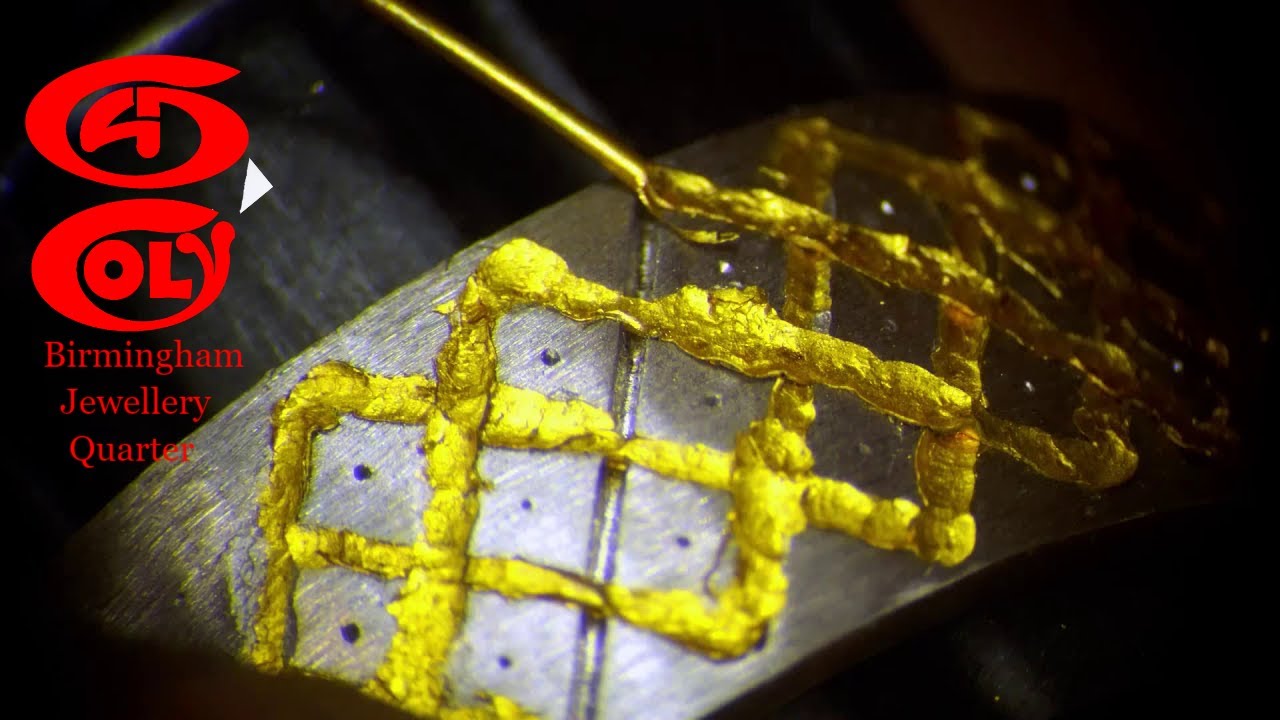 Gold Ring Inlay - Pure Gold Inlaid in Diamond White Gold Ring ...