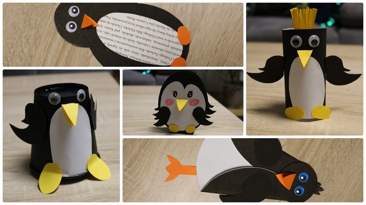 Ręcznie robione pingwinki na Dzień Pingwina | DIY dla dzieci - YouTube