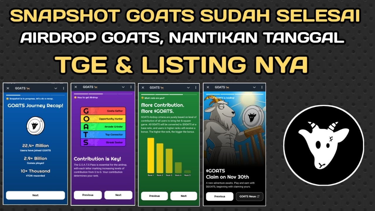 Update Airdrop Goats ! Snapshot Sudah Selesai, Tunggu Tanggal Tge ...