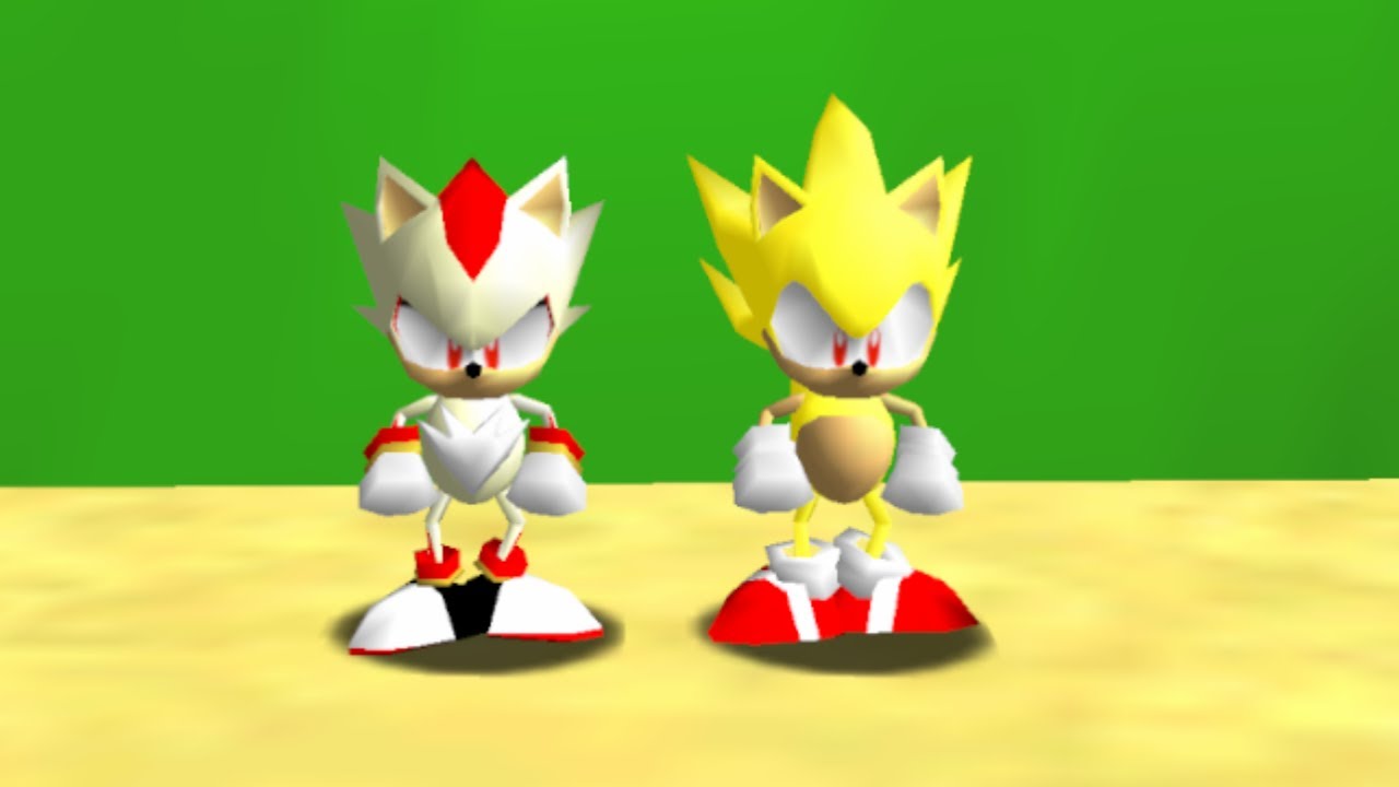 Super Shadow and Super Sonic in Mario 64 (2 Players) - Full Game 100% ...