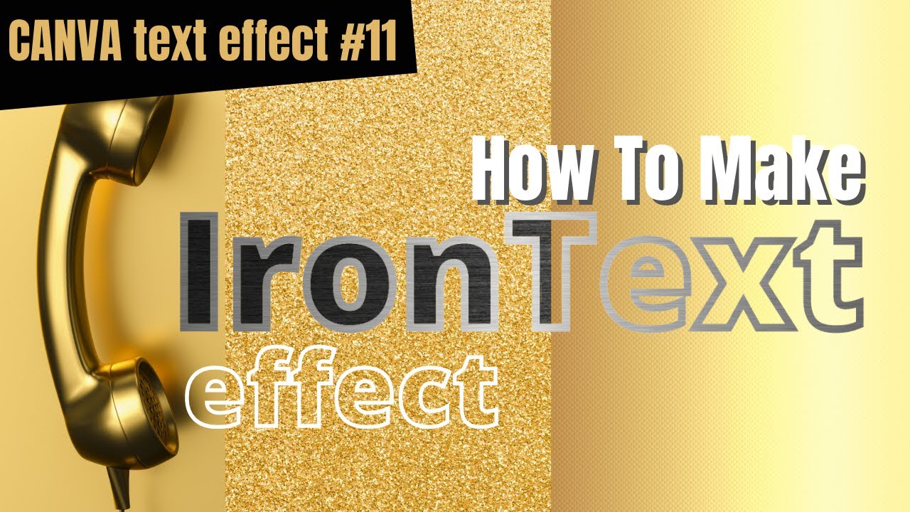 CANVA TEXT EFFECT 11 Iron or Metal Text Effect Tutorial - YouTube