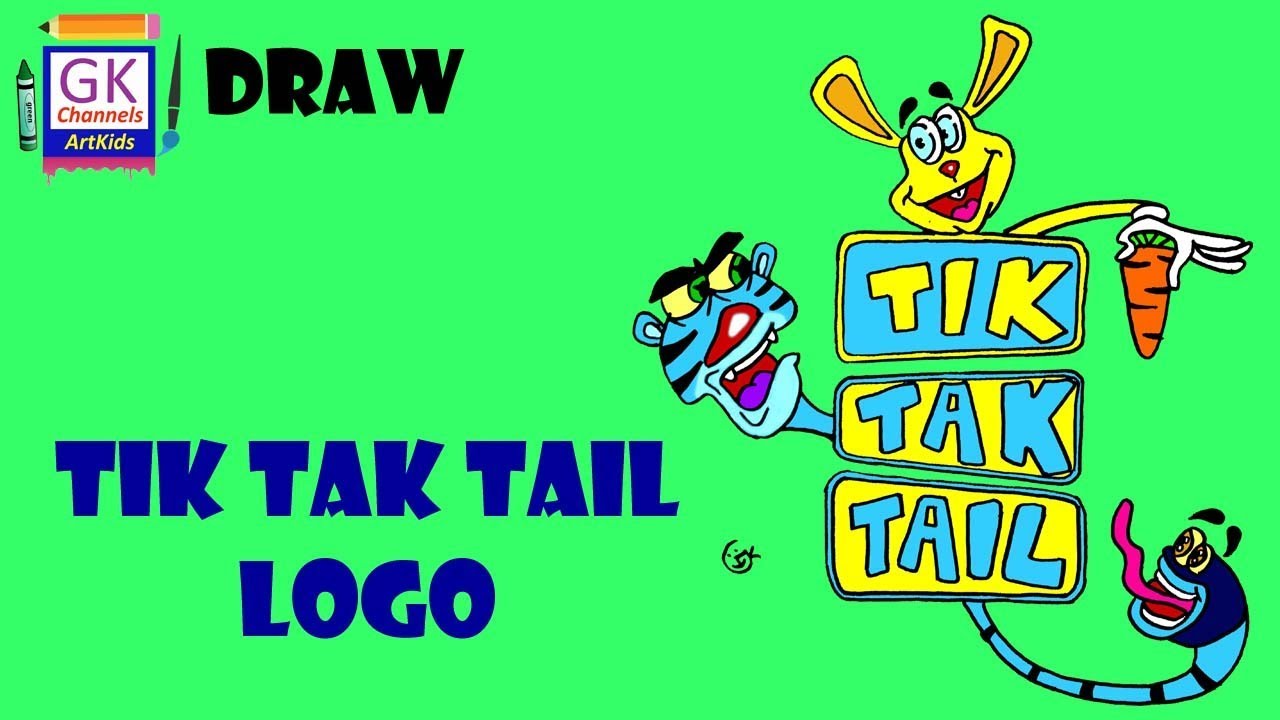 How to draw TIK TAK TAIL Logo ? - YouTube