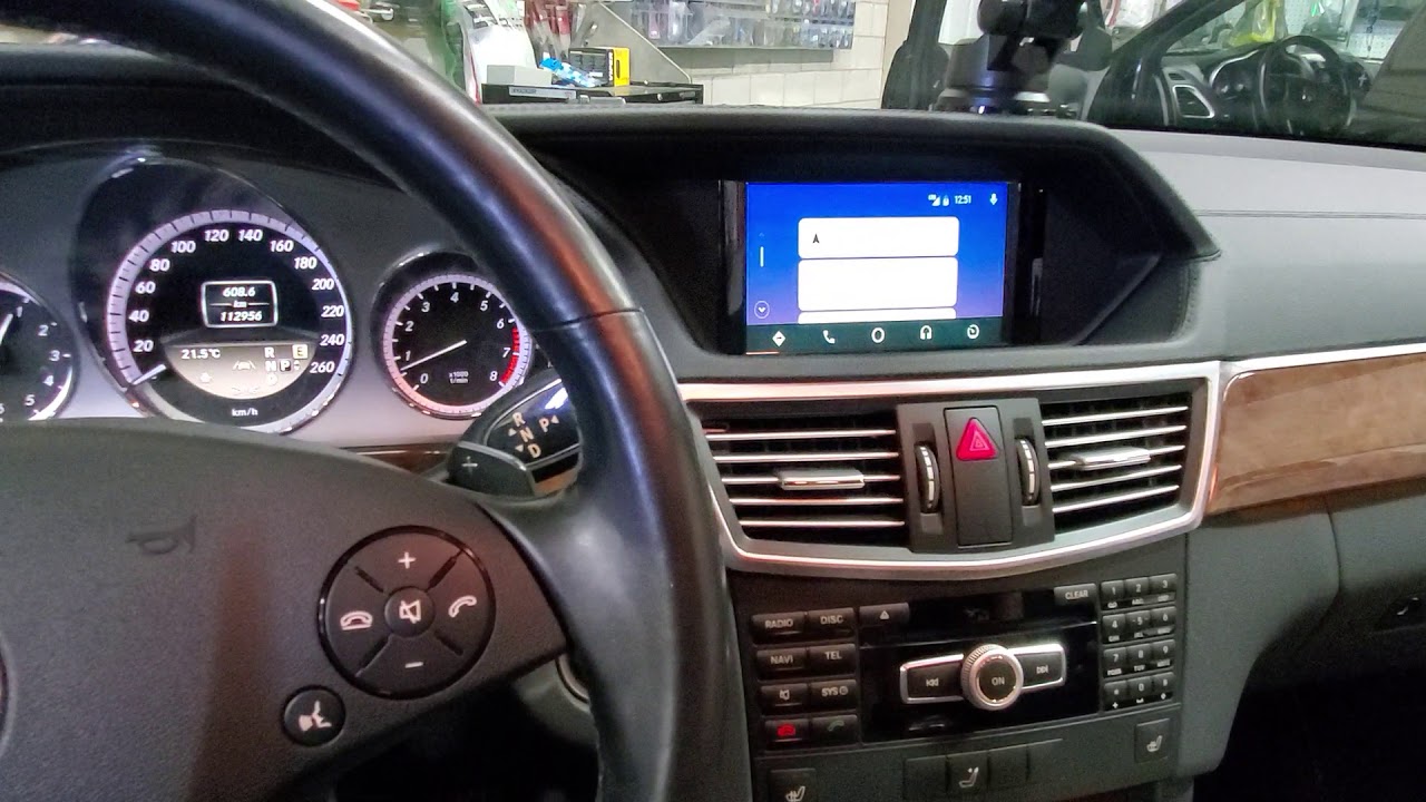 Mercedes E class Android Auto to factory screen - YouTube
