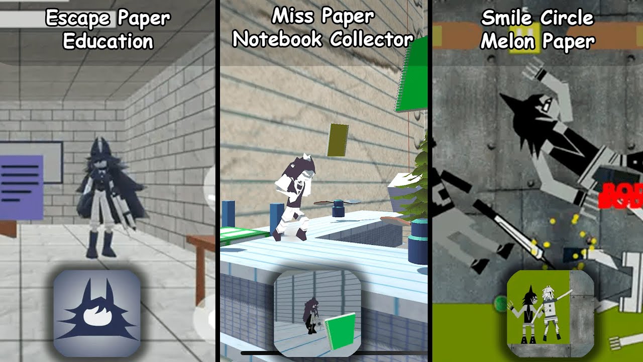 FPE Mobile: Escape Paper Education vs Miss Paper Notebook Collector vs ...