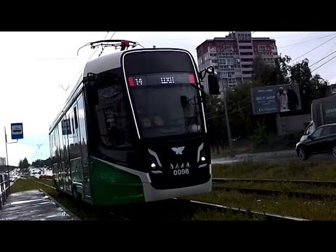поездка на трамвае КТМ-28 (71-628-01), борт 0098, (2023 г.в), маршрут 14 - YouTube