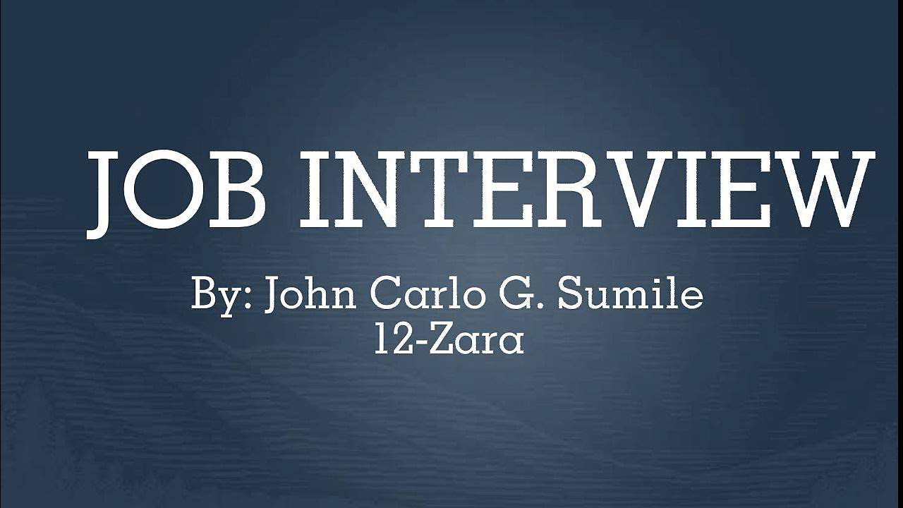 Job Interview | Work Immersion | JohnCarlo Tv - YouTube