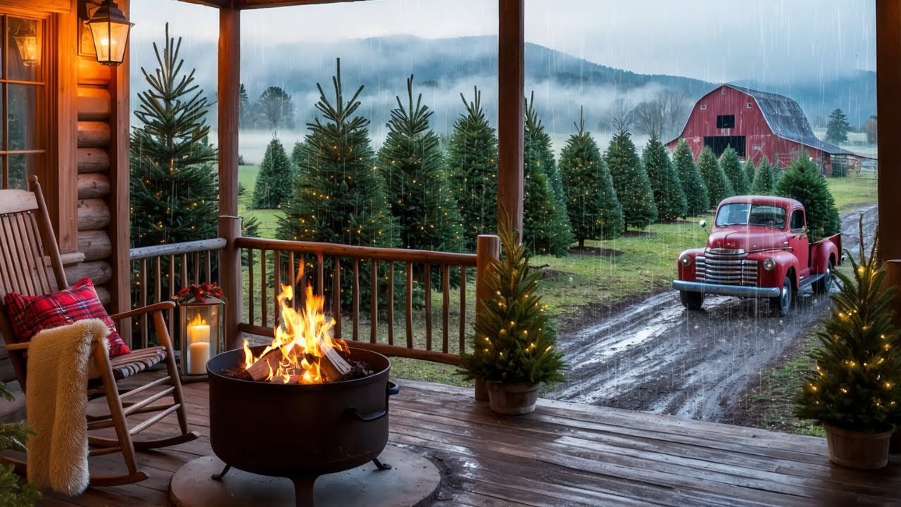 Cozy Morning at the Christmas Tree Farm Ambience 🎄Fall to Winter ...
