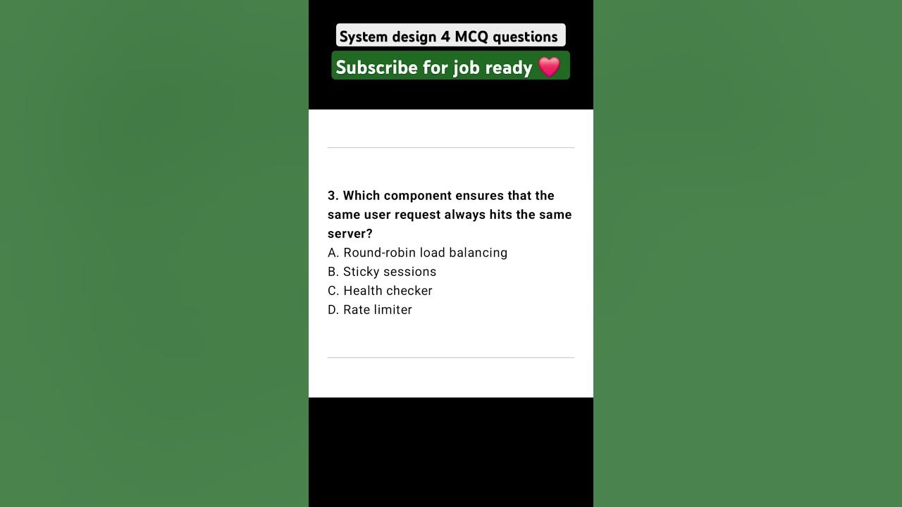 systemdesign MCQ questions #systemdesign #softwareengineer #shorts #coding #coder #interview # ...