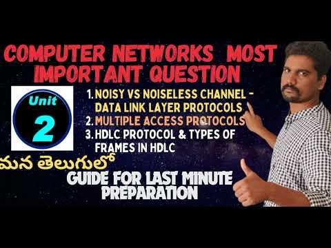 Computer Networks Unit 2 important Questions & Answers explained in Telugu| Data Communication Q ...