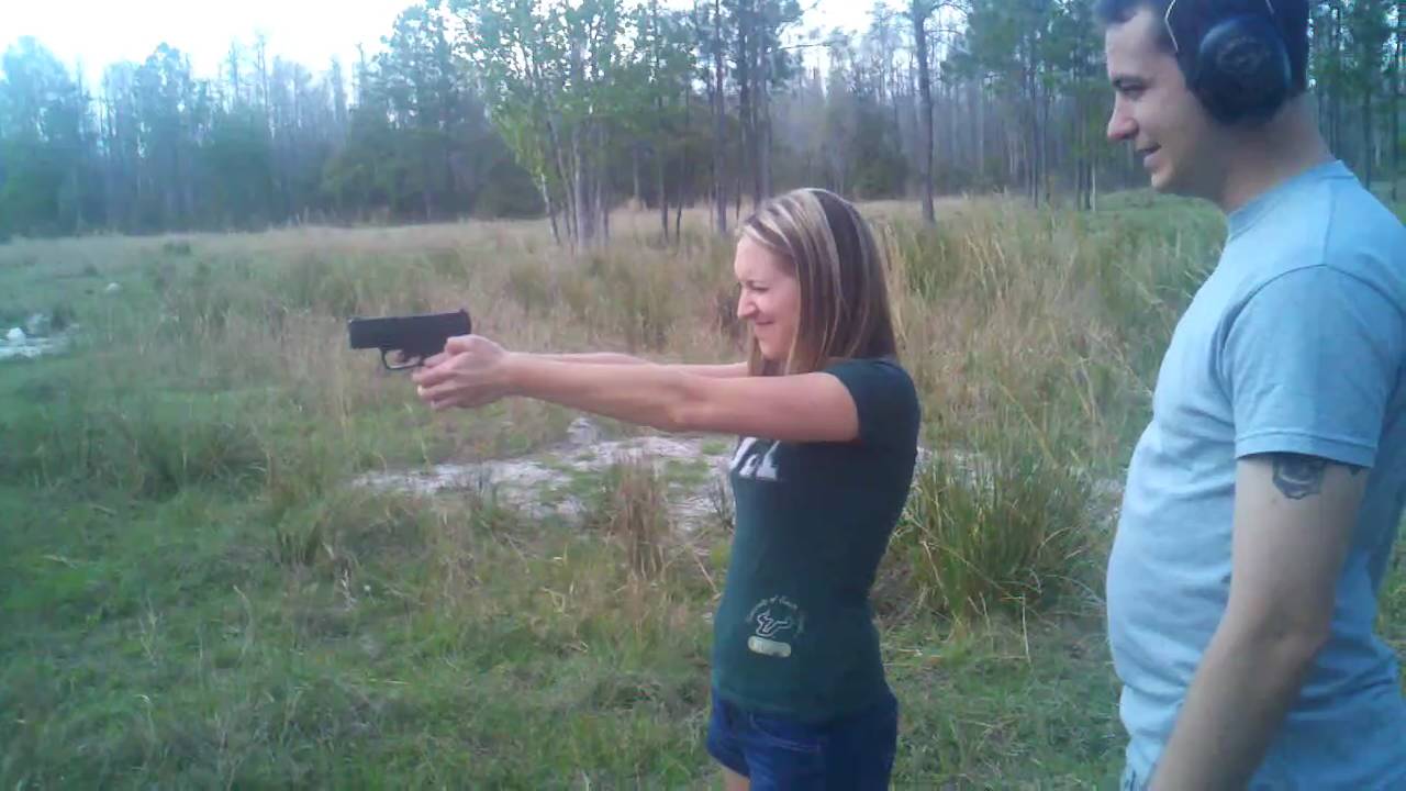 Megan Shooting the Pistol! - YouTube