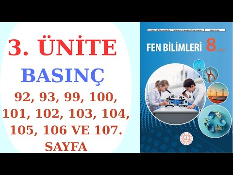8. SINIF FEN BİLİMLERİ DERS KİTABI MEB YAYINLARI 3. ÜNİTE BASINÇ