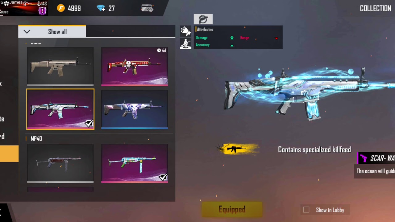 Free fire Gun scene and collection - YouTube