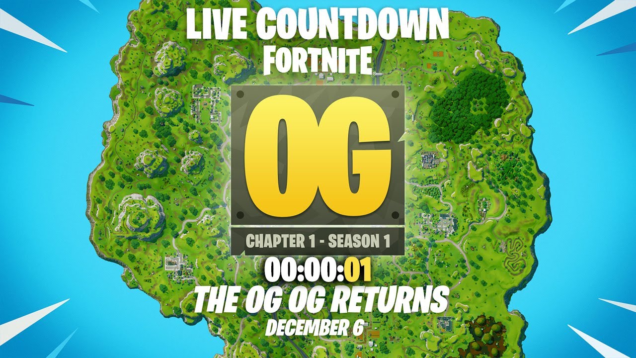 FORTNITE ( CHAPTER 1 SEASON 1 : OG MAP ) LIVE COUNTDOWN & HYPE ( C6S1 ...