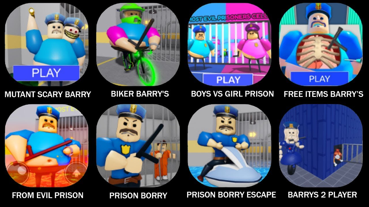MUTANT SCARY BARRY,BIKER BARRYS,BOYS VS GIRL PRISON,FREE ITEMS BARRY’S ...