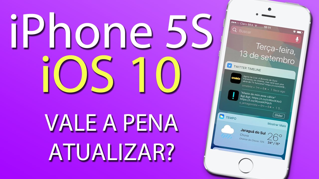 iOS 10 no iPhone 5S - Primeiras Impressões - YouTube