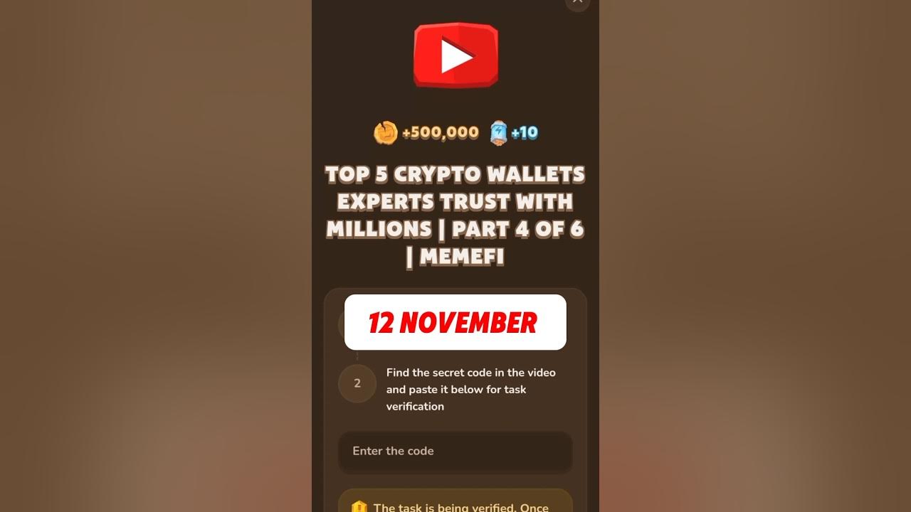 TOP 5 CRYPTO WALLETS EXPERTS TRUST WITH MILLIONS | PART 4 OF 6 | MEMEFI #memefi #code - YouTube