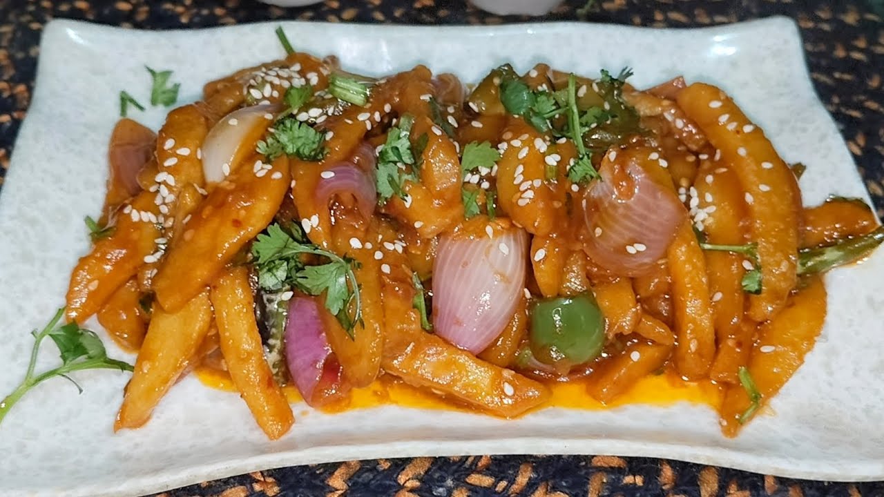 crispy chilli potato recipe 😋 | street style chilli potato | tasty ...