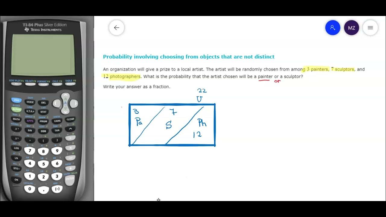 Probability involving choosing from objects that are not dis - YouTube
