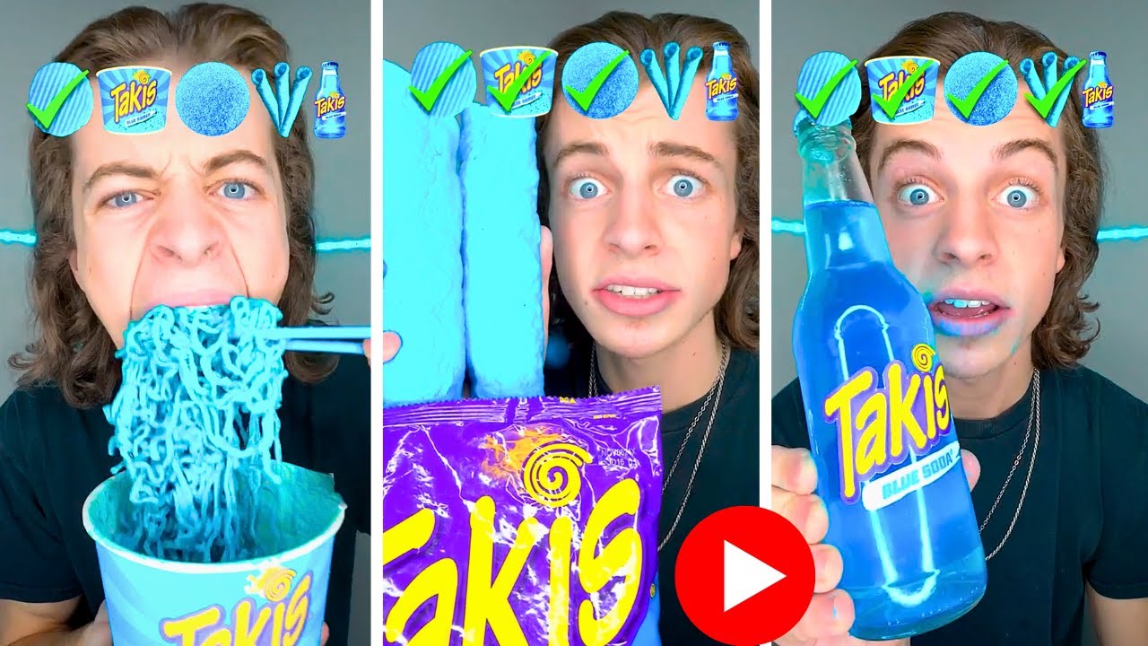 Extreme Spicy BLUE Takis ASMR 🌶️💙 **LUKE DID THAT** 🔥 Giant Takis ...