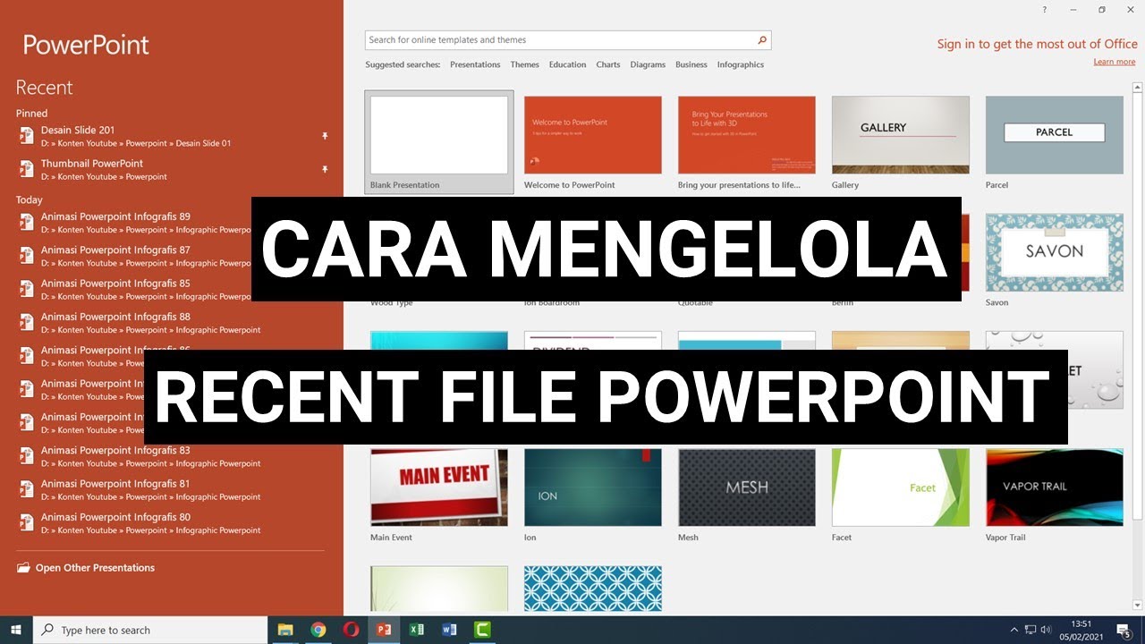 Cara Mengelola Recent File Powerpoint - YouTube