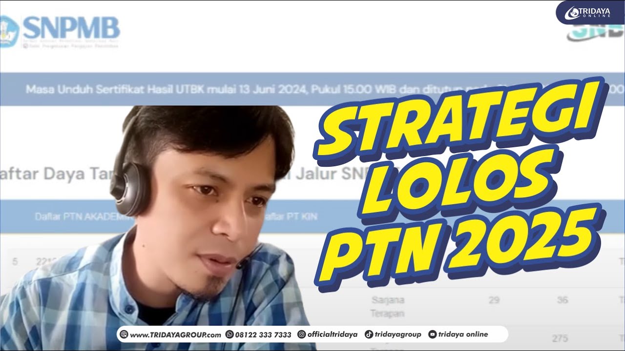 STRATEGI LOLOS PTN 2025 - BIMBEL TRIDAYA - YouTube