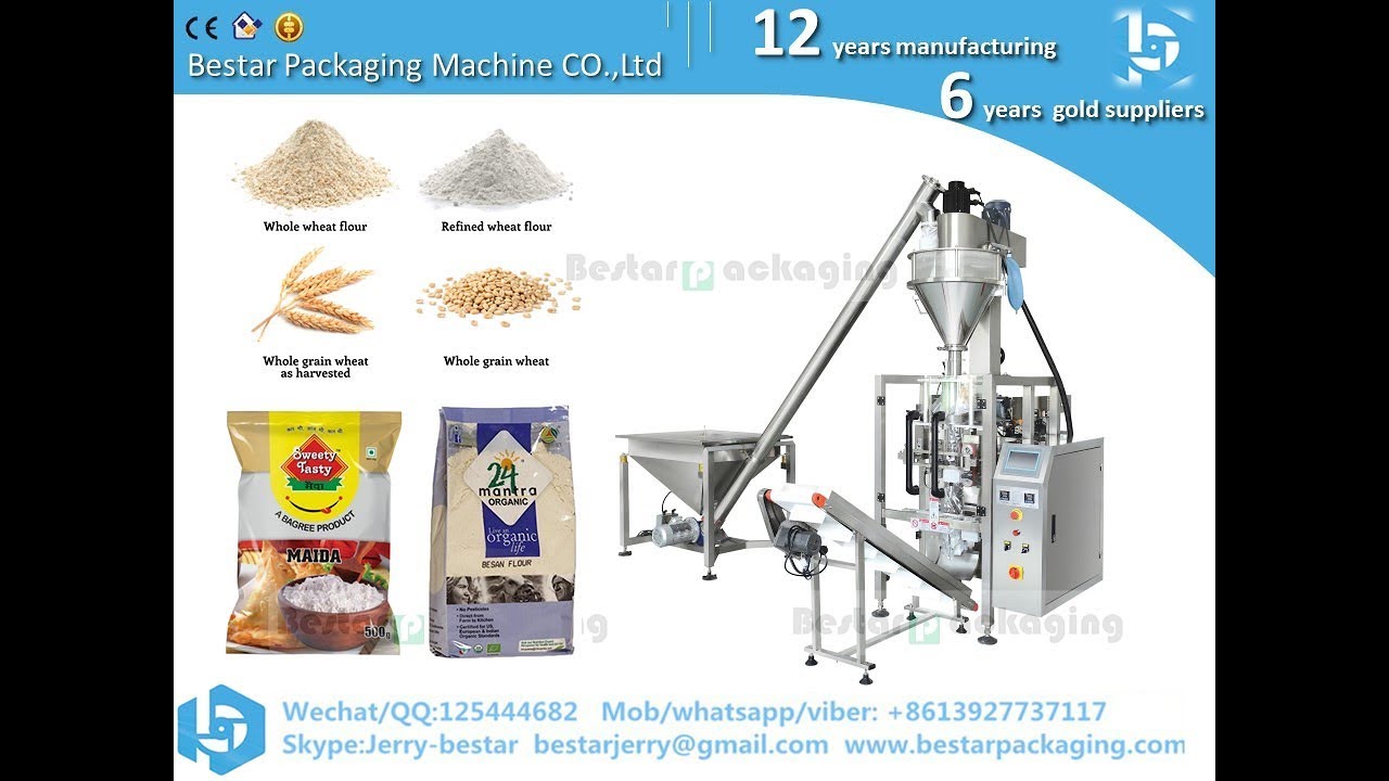 Automatic Packaging Machine for Powder Spices atta, besan, cake premix ...