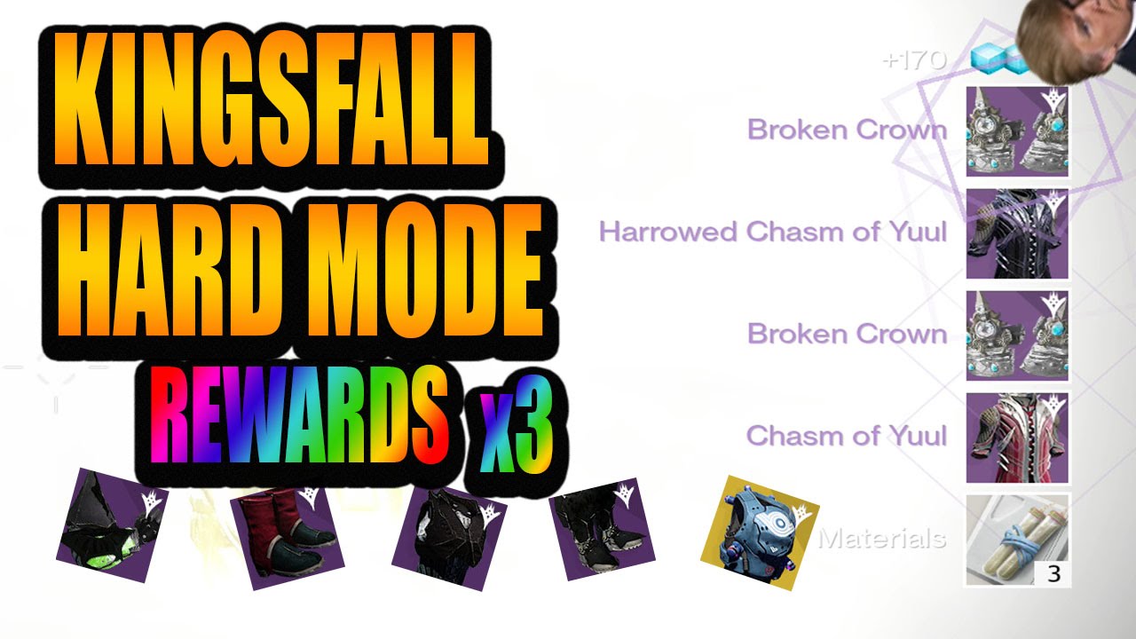 Destiny : Kings Fall HARD MODE REWARDS! x5 (LOOT VIDEO) - YouTube