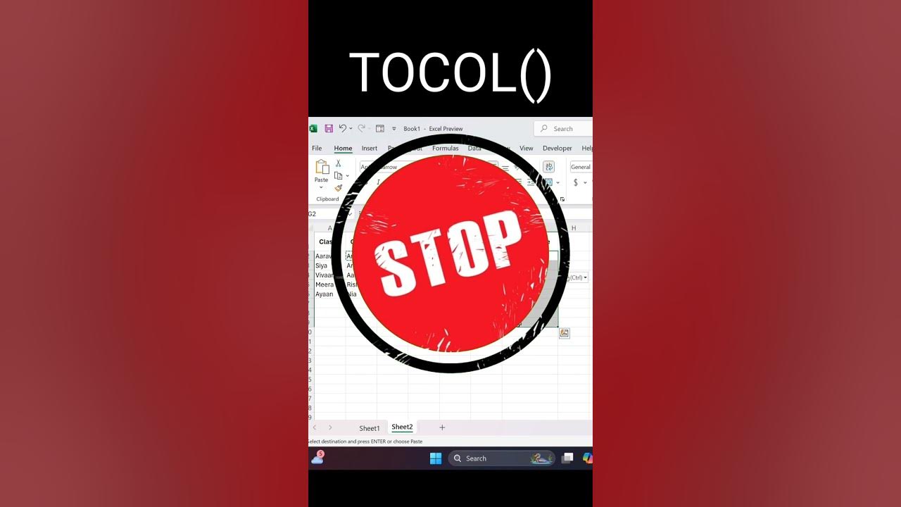 How to use the TOCOL() function in excel? #exceltips - YouTube