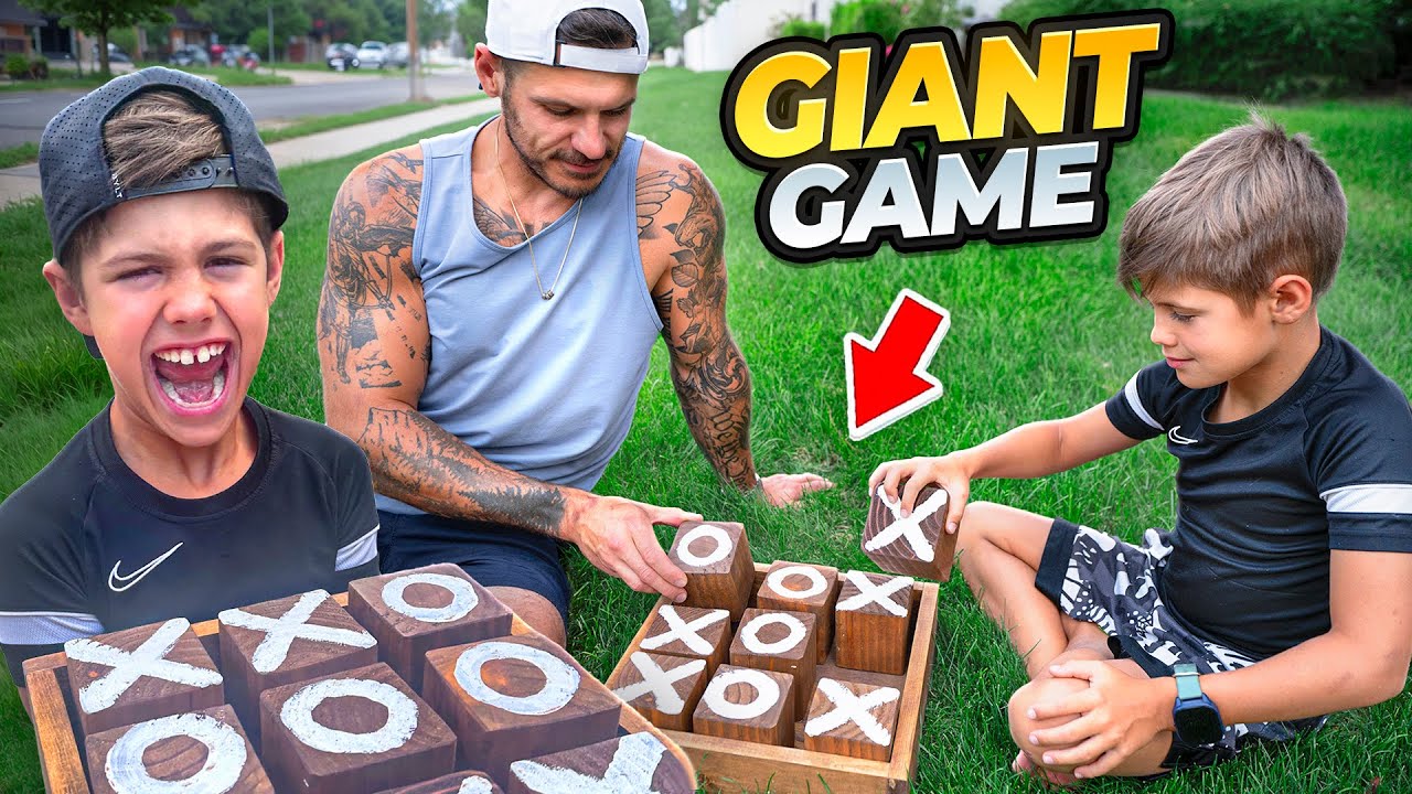 Building a GIANT Tic Tac Toe Lawn Game with my 9 yr. - YouTube