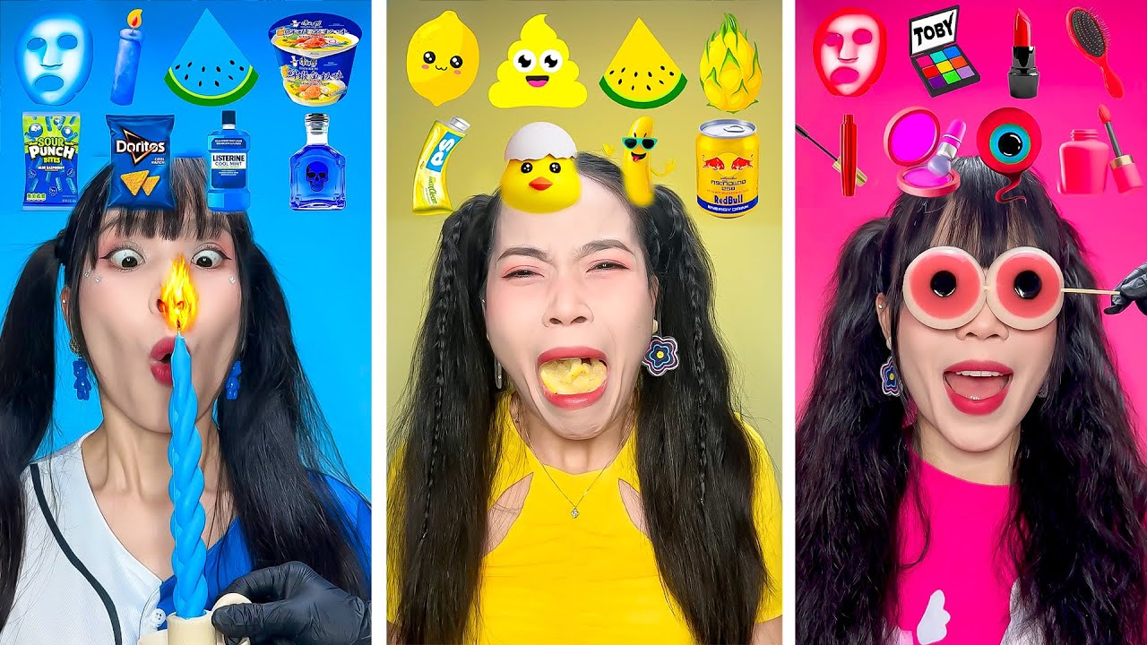 Eating Only ONE COLOR Food Challenge Compilation #3 🥵 - YouTube