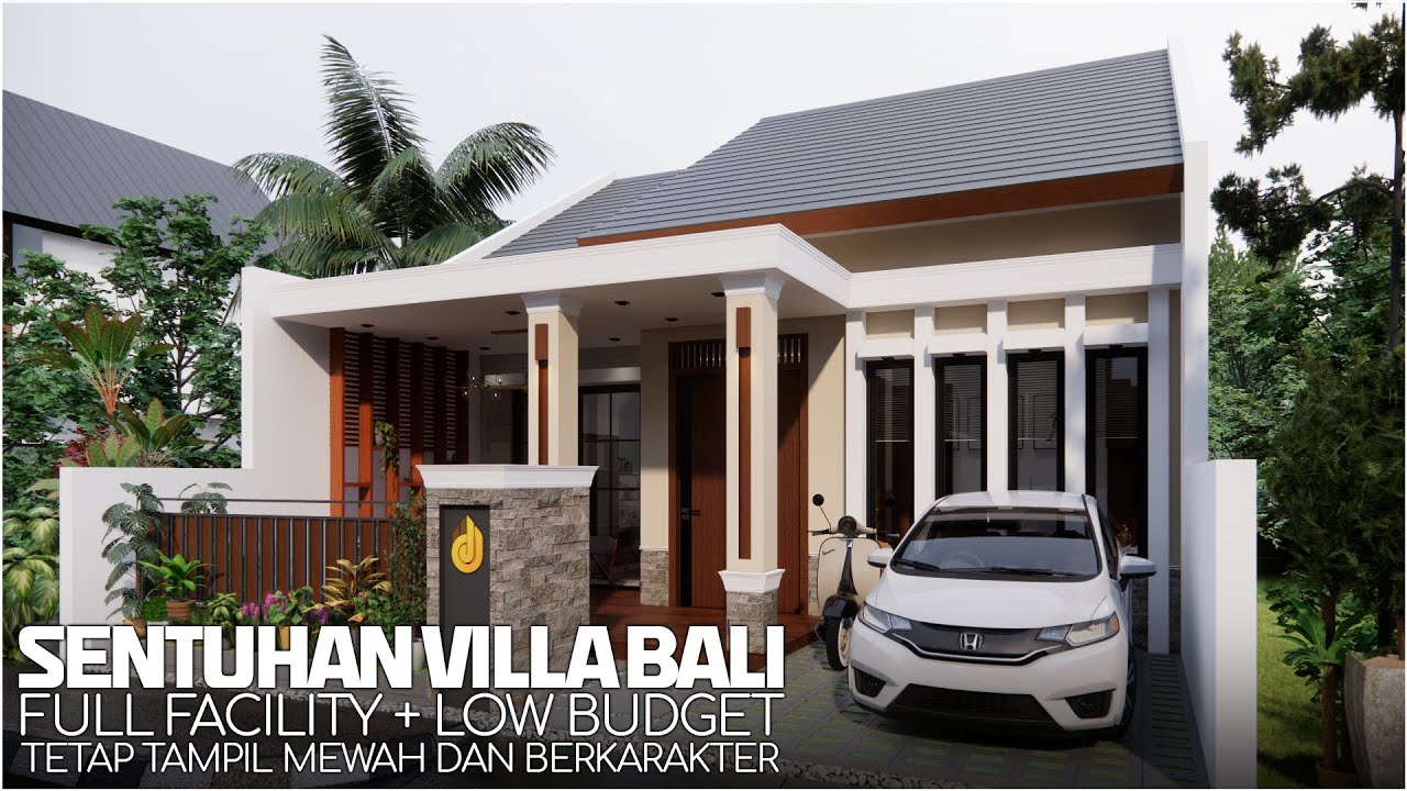 Desain rumah 8x14m gaya villa bali, hunian low budget yang tetap ...