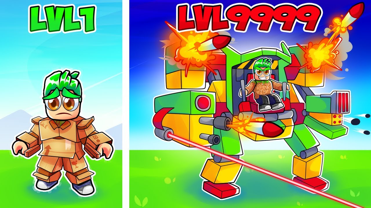 Upgrading CARDBOARD MECH to GOD MECH in ROBLOX - YouTube