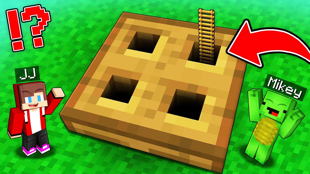Mikey & JJ Build Secret TINY BASE Inside TRAPDOOR in Minecraft Maizen! - YouTube