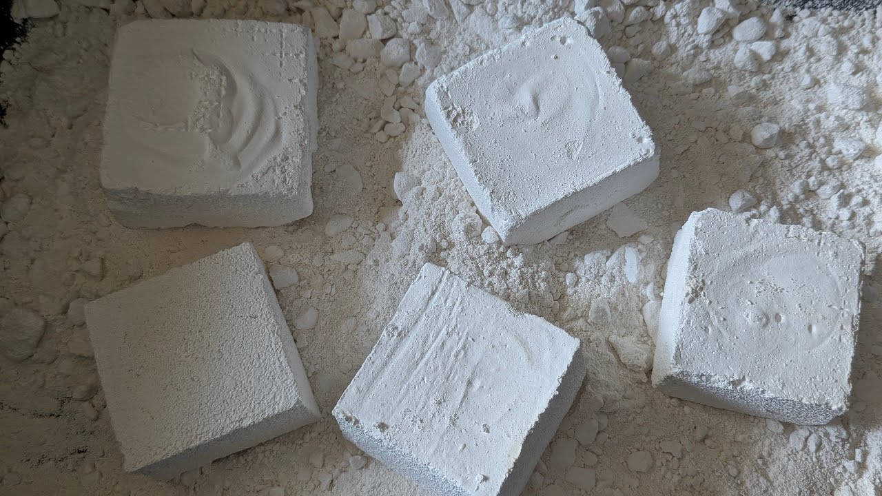 5 Blocks of Crushed Crunchy Dusty Reformed Chalk - YouTube
