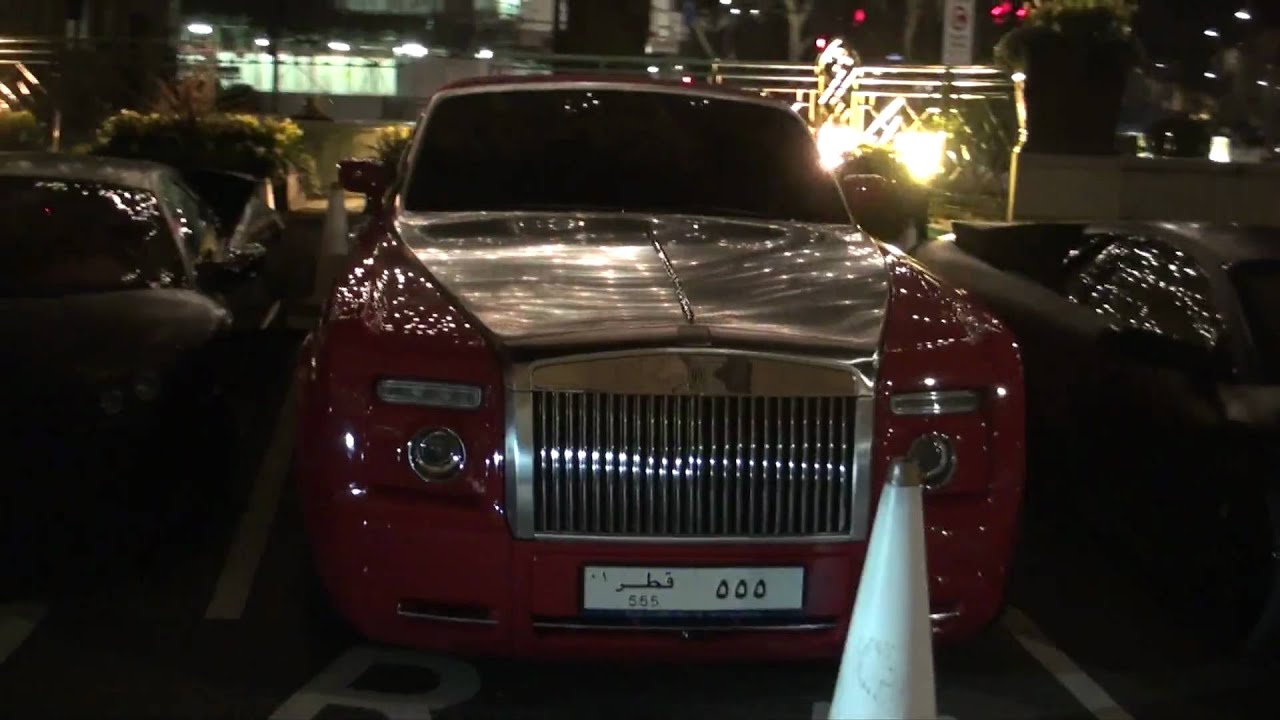 Red Rolls Royce Phantom Drophead at The Dorchester on Park Lane, London ...