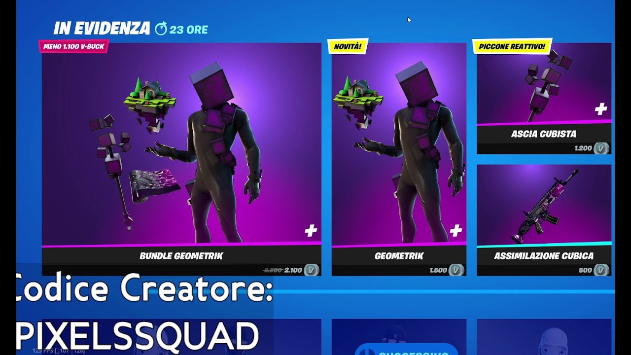 Shop di Fortnite 3 ottobre 2021 - Geometrik skin cubosa - YouTube